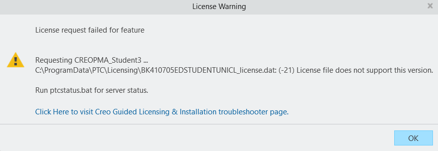 Solved Licence Request Failed For Feature Ptc Community